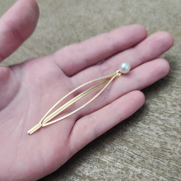 Hair | Elegant Gold Pearl Drop Hair Clip | Poshmark